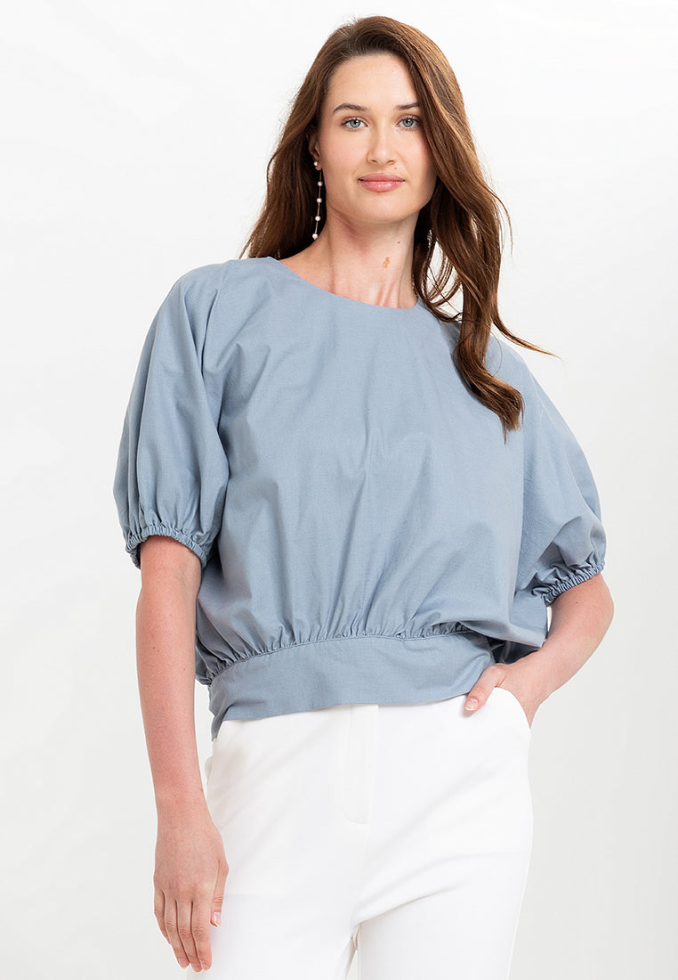 Atiana Self-Tie Back Linen Top | Cole Vintage