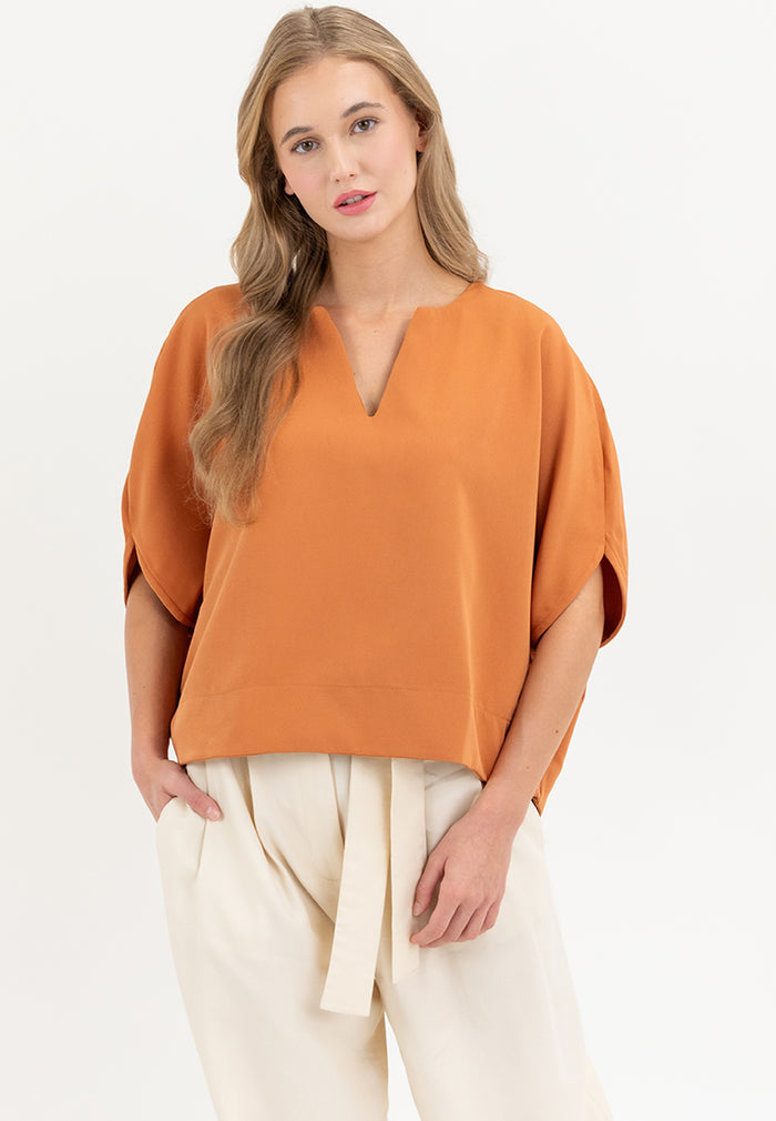 Avery V-Neck Neocrepe Top | Cole Vintage