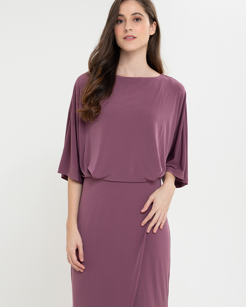 Esme Batwing Sleeves Jersey Maxi Dress | Cole Vintage